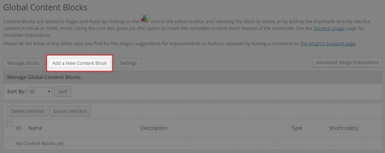 ショートコードを作成・管理することができるWordPressプラグイン「Global Content Blocks」 | TechMemo