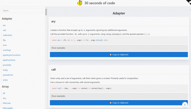 30秒で理解できるJavaScriptのコードスニペットがまとめられている「30 seconds of code」 | TechMemo