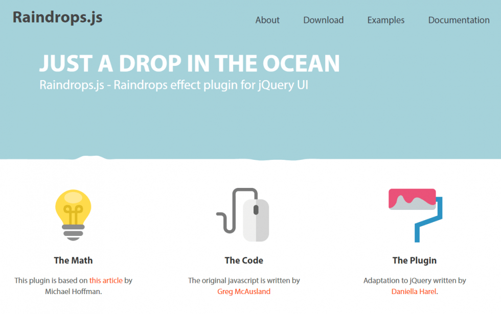 水面が波打っているようなアニメーションを実装できるjQueryプラグイン「Raindrops」 | TechMemo