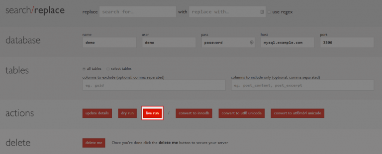 WordPressのデータベース内のドメインを置換できる便利ツール「Database Search and Replace Script in PHP」の使い方 | TechMemo