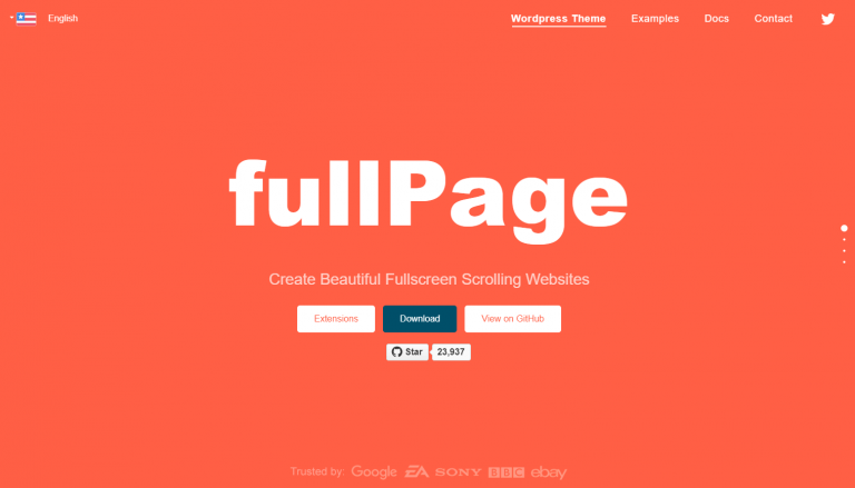 フルスクリーン表示の画面ごとにスクロールするページを作成できるjQueryプラグイン「fullPage.js」 | TechMemo