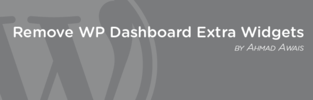 ダッシュボードの標準ウィジェットを一括して非表示にできるWordPressプラグイン「Remove WP Dashboard Extra Widgets」 | TechMemo