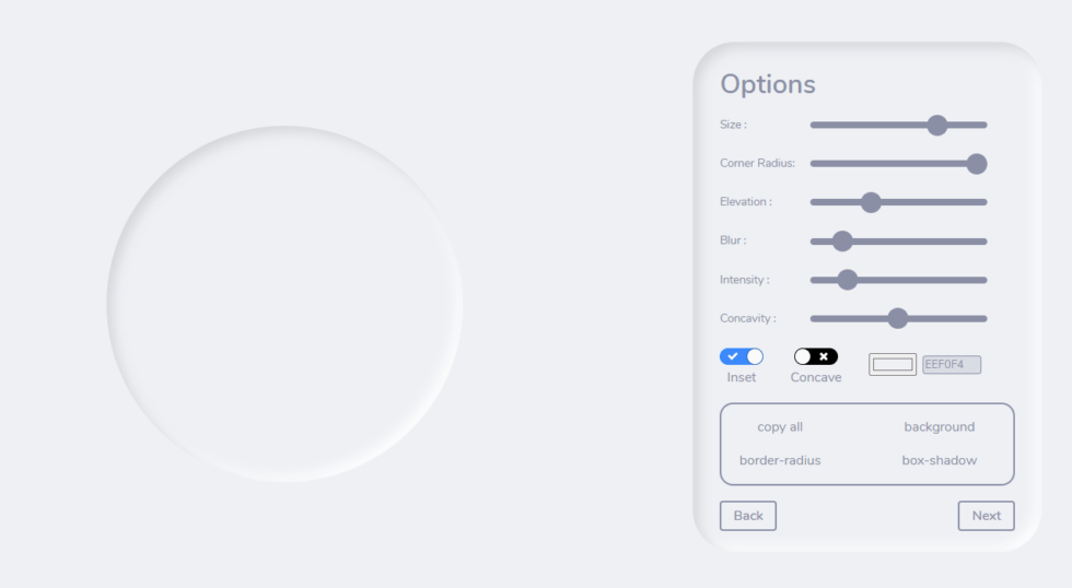 ニューモーフィズムのUIを実現するためのCSSコードを生成できるWebサービス「Neumorphic Generator」 | TechMemo